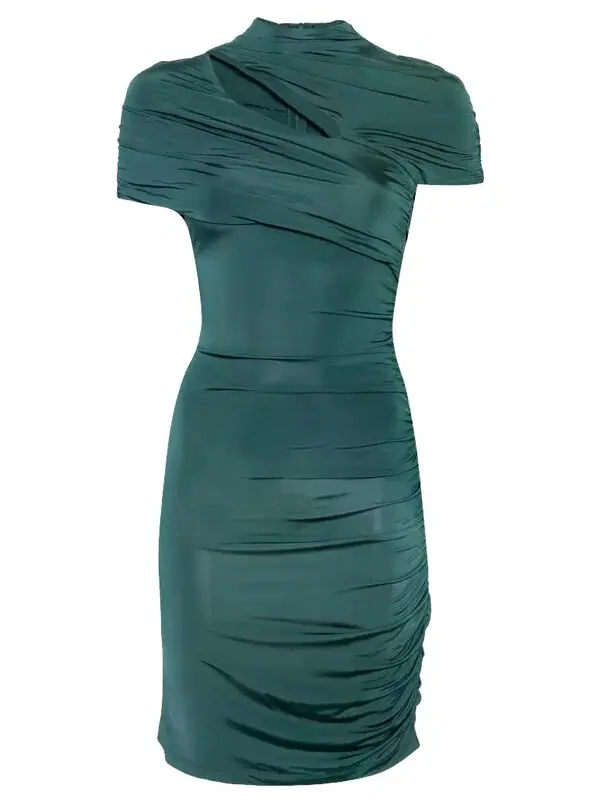 Balmain Draped Cut-out Mini Dress - Green