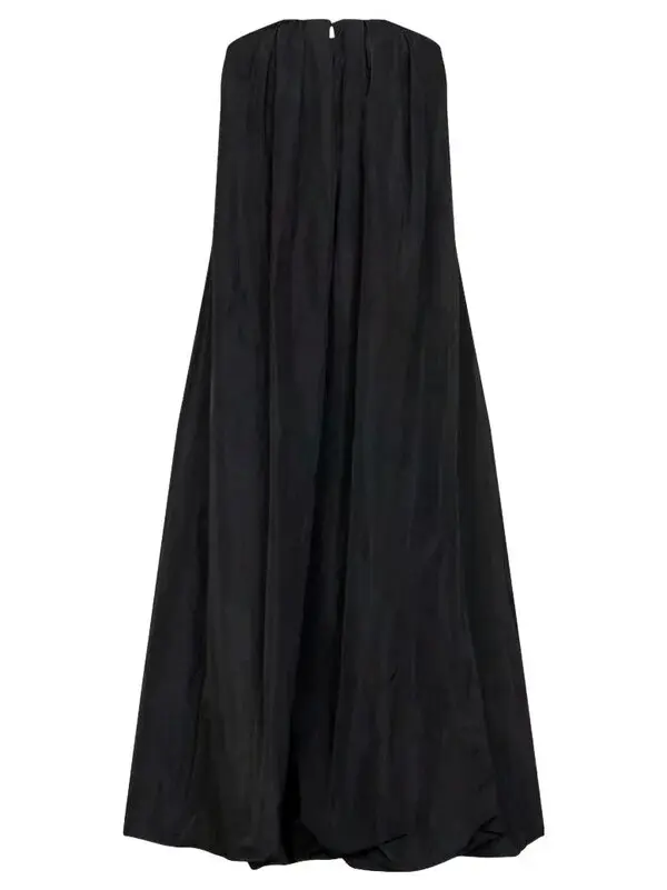 JIL SANDER Strapless Asymmetric Gathered Dress - Black