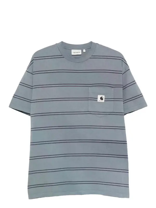 Carhartt Work In Progress Striped Cotton Pocket T-shirt - Blue