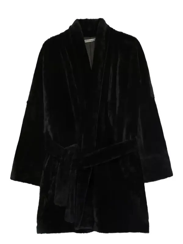 Nour Hammour Raquel Belted Coat - Black