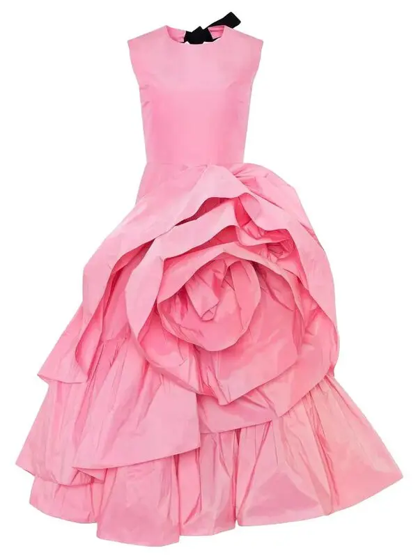 ROKSANDA Radica Rosette-detail Tiered Dress - Pink