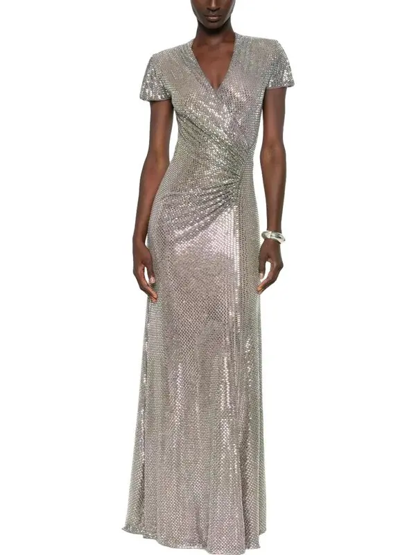 SELF-PORTRAIT Embellished Maxi Dress - Grey