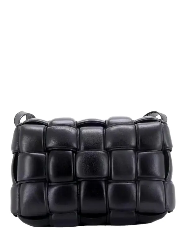Bottega Veneta Cassette Padded Maxi Intrecciato Leather Crossbody Bag - Black