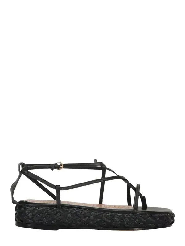 Red Valentino Braided-sole Cage-strap Sandals - Black