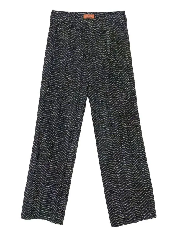 Missoni Zigzag Knit Palazzo Pants - Blue