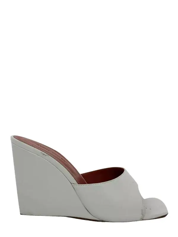 Amina Muaddi Lupita Wedge Sandals - White
