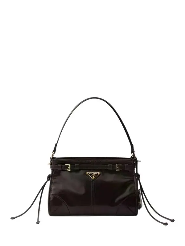 Prada Bonnie Buckle-detail Leather Shoulder Bag - Brown