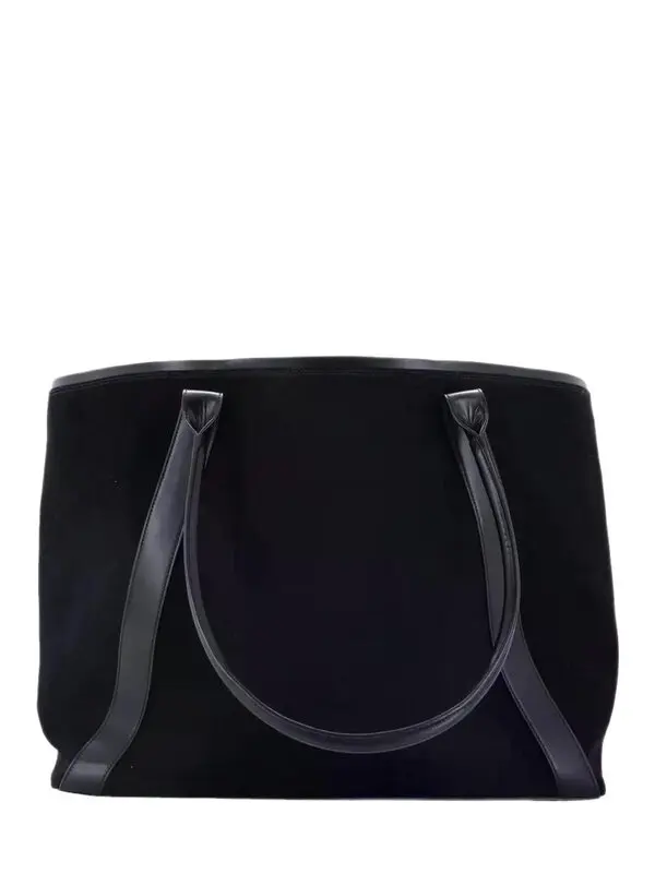 Saint Laurent Rive Gauche Embroidered Canvas Large Tote Bag - Black