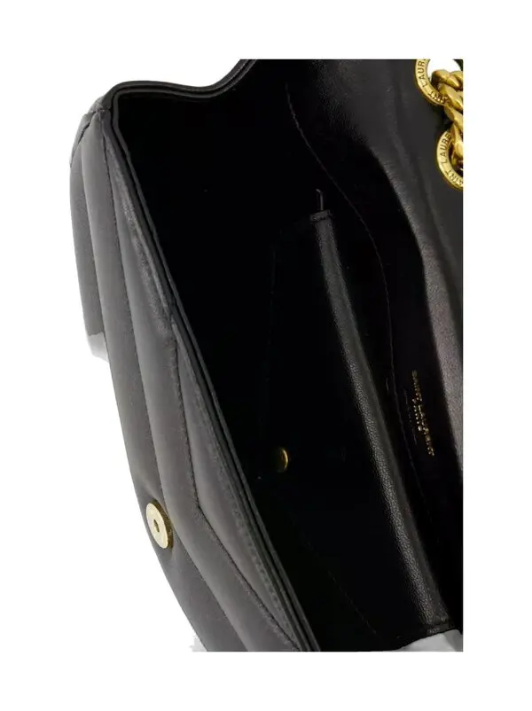 Saint Laurent Loulou Small Matelassé Lambskin Shoulder Bag - Black