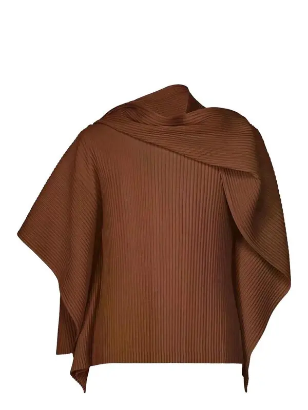 Issey Miyake Motion Blur Pleated T-shirt - Brown