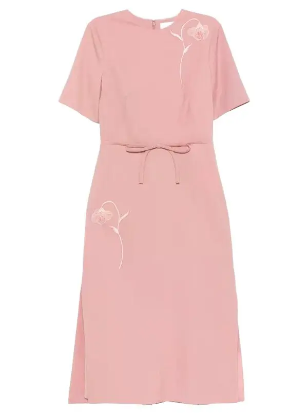 Erdem Embroidered Pleated Midi Dress - Pink