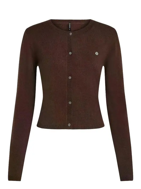 Karl Lagerfeld Autograph Logo Plaque Cardigan - Brown
