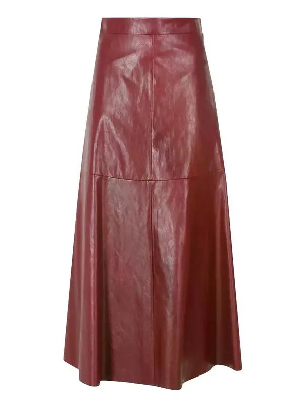 Federica Tosi Crinkled Finish Flared Skirt - Red