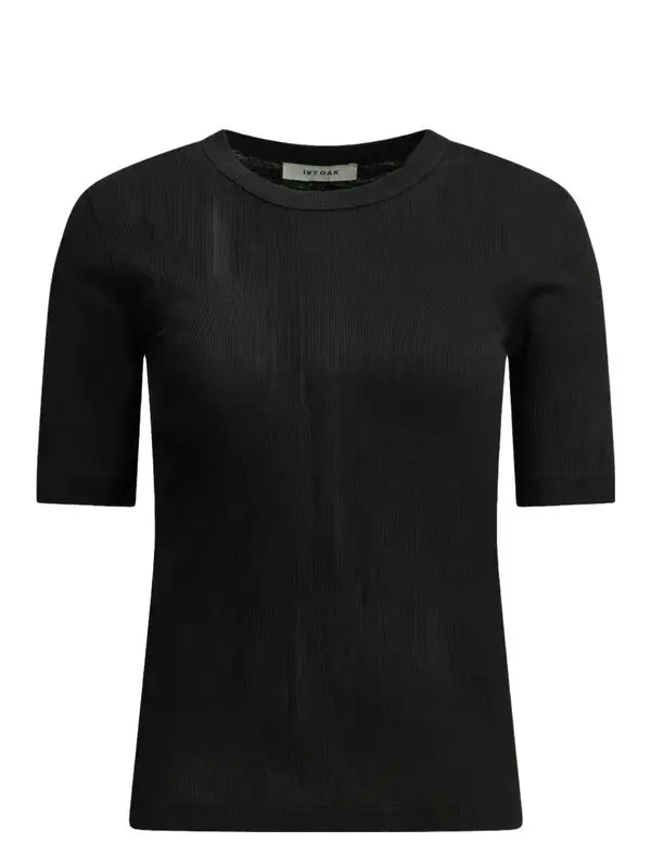 IVY OAK Ribbed Organic-cotton T-shirt - Black