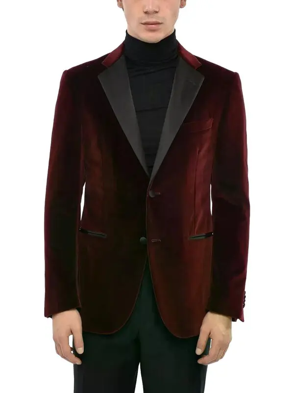 Corneliani Velour Single-breasted Blazer - Red