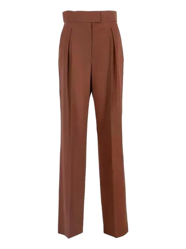Valentino Garavani Pleated Wool Trousers - Brown