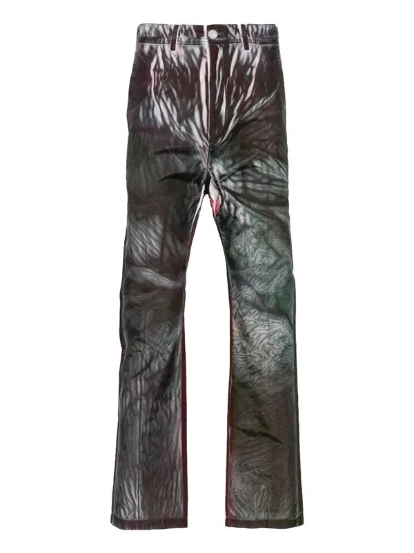 KANGHYUK Abstract Print Drop-crotch Trousers - Black