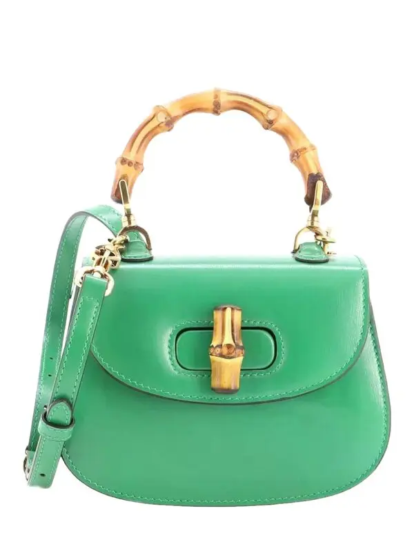 Gucci Bamboo 1947 Top Handle Mini Shoulder Bag - Green