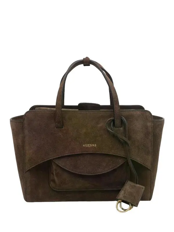 HIDESINS Flap Suede Tote Bag - Brown