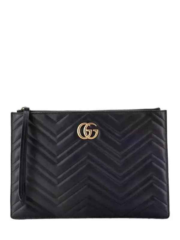 Gucci Gg Marmont Matelassé Leather Pouch - Black
