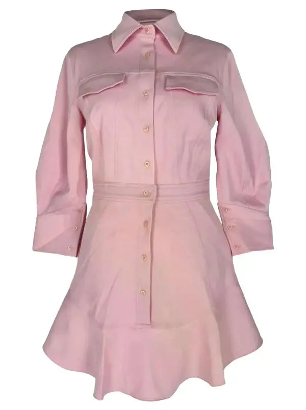 Brandon Maxwell Piqué Shirt Dress - Pink