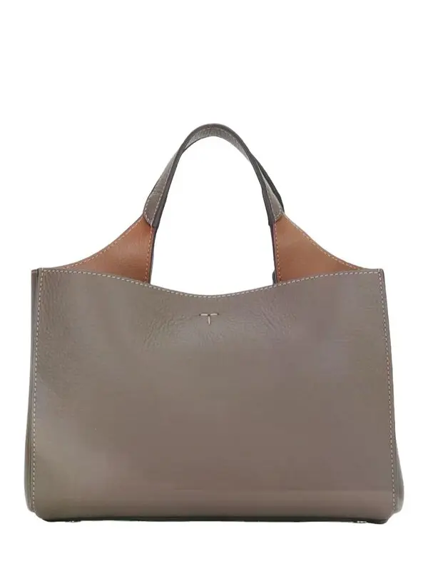 TOD'S T-timeless Pebbled Leather Tote Bag - Grey
