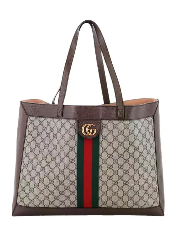 Gucci Ophidia Soft Open Gg Coated Canvas East West Tote Bag - Brown