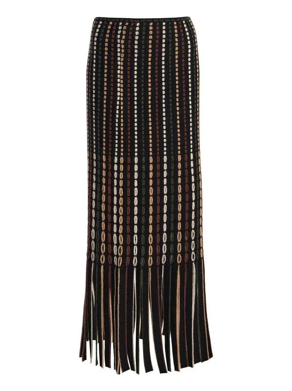 Ulla Johnson Ineze Fringe Wool Maxi Skirt - Multi