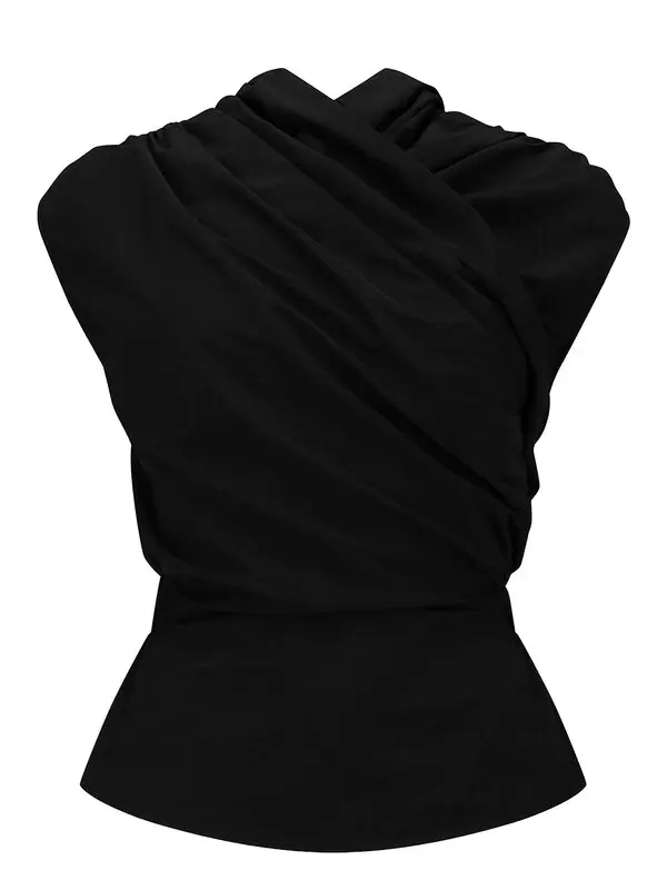 HARRIS TAPPER Exclusive Chaimberlain Wrap Top - Black