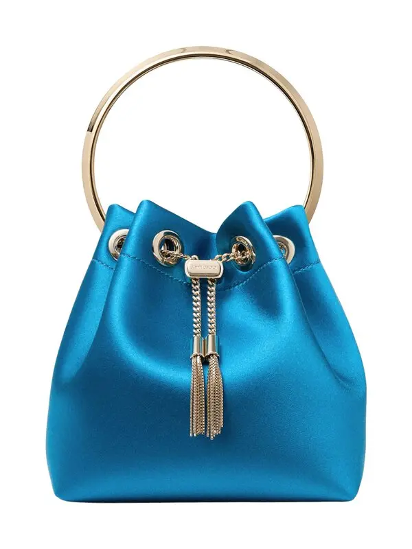 JIMMY CHOO Satin Bon Bon Top-handle Bag - Blue