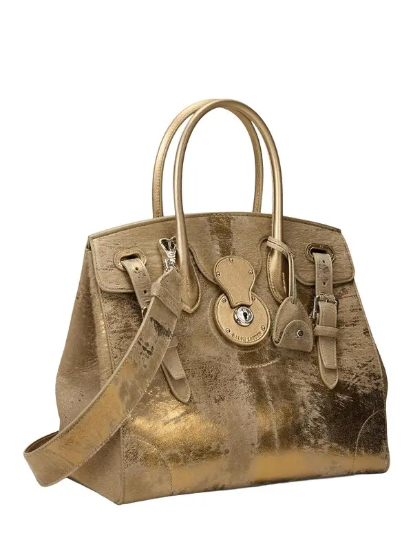 Ralph Lauren Foiled Leather Extra-soft Ricky 33 Top-handle Bag - Gold