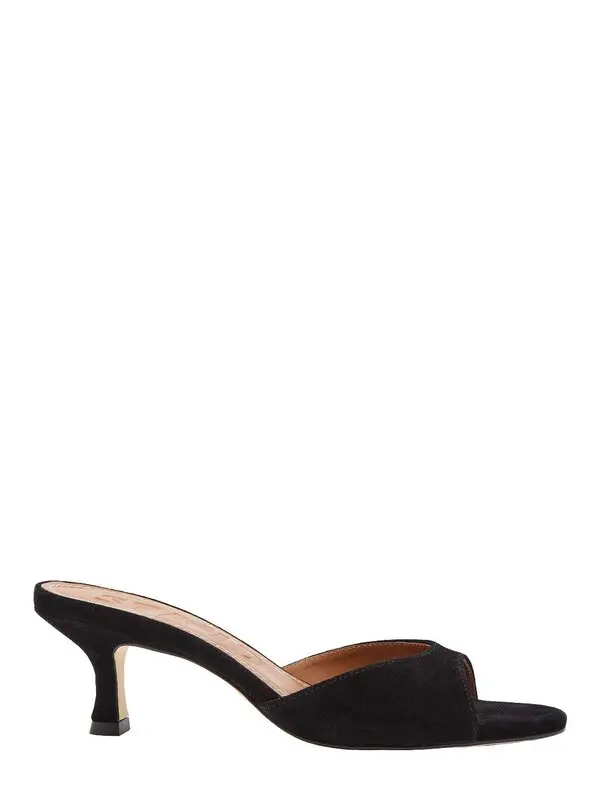 Staud Brushed Suede Mules With A 60mm Heel - Black