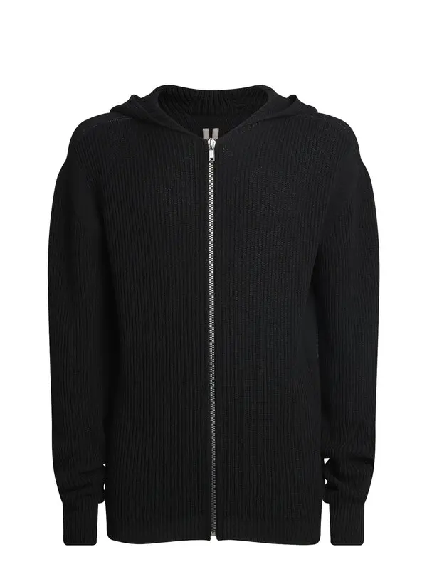 Rick Owens Cashmere Zip-up Hoodie - Black