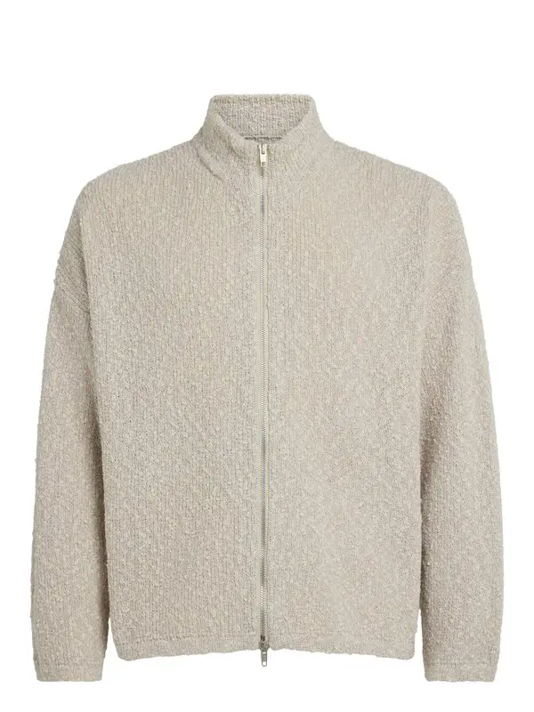 PICANTE Boucle Zip-up Cardigan - Grey