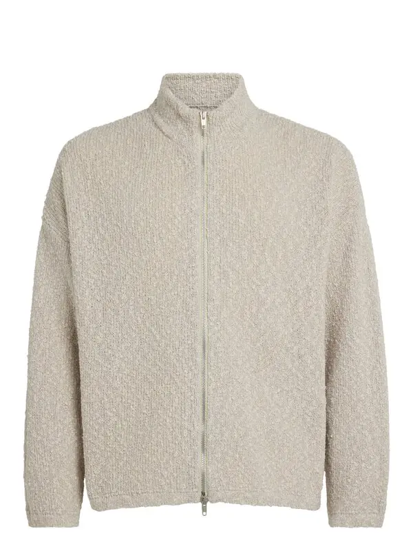 PICANTE Boucle Zip-up Cardigan - Grey