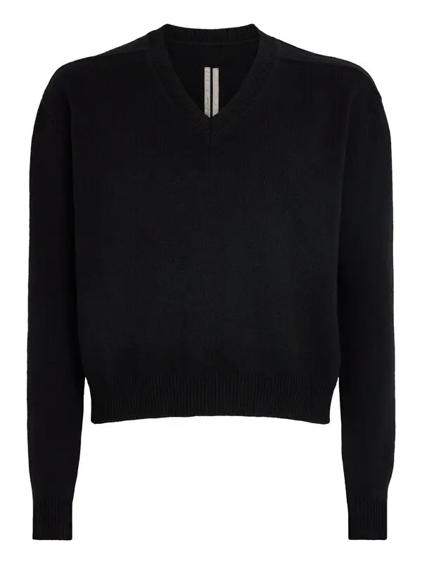 Rick Owens Cashmere-wool V-neck Pullover - Black