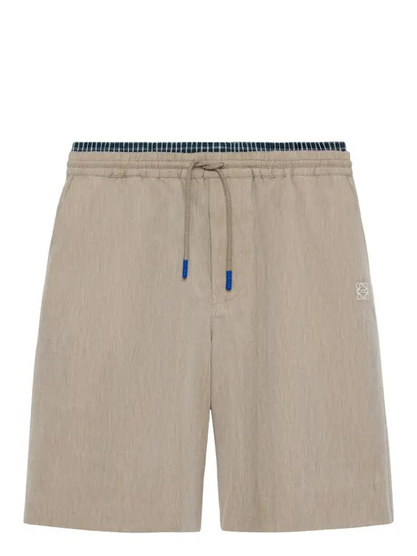 Loewe Layered Drawstring Shorts - Beige