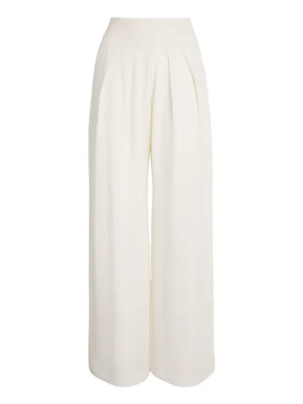 Molli Virgin Wool Wide-leg Trousers - White