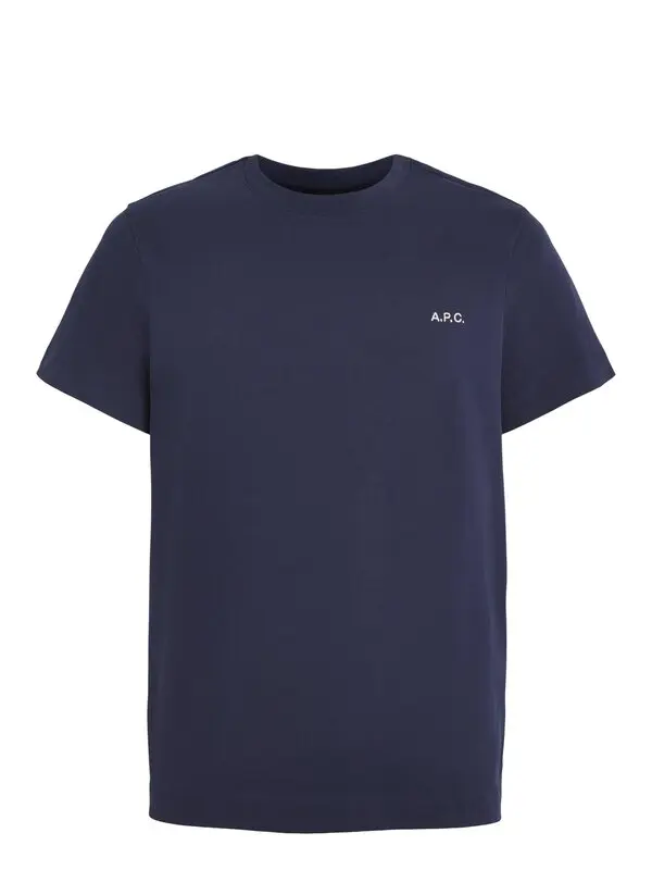 A.p.c. Cotton Logo Oliver T-shirt - Blue