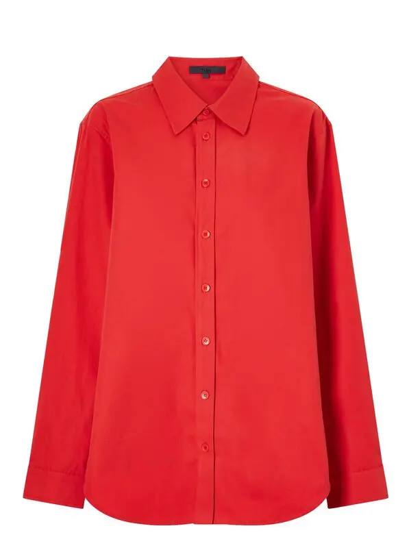 Tibi Easy Cotton-twill Gabardine Shirt - Red