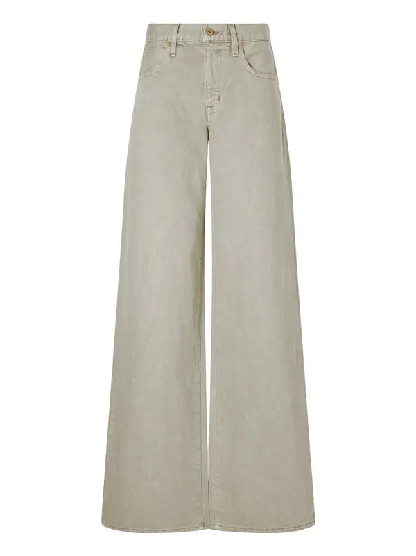 SLVRLAKE Mica Low-rise Wide-leg Jeans - Green