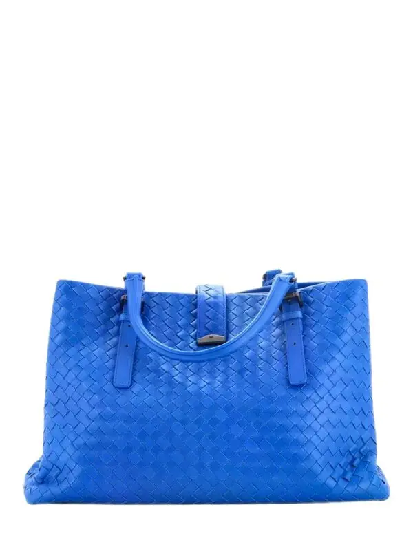 Bottega Veneta Roma Bag Intrecciato Nappa Medium Tote Bag - Blue