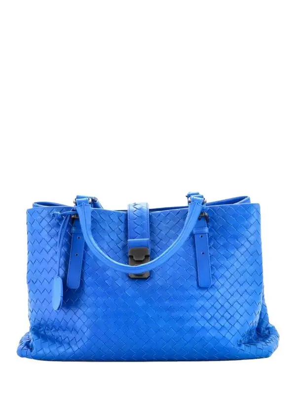 Bottega Veneta Roma Bag Intrecciato Nappa Medium Tote Bag - Blue