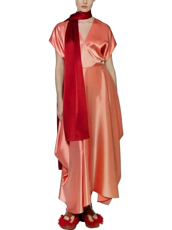 ROKSANDA Nava Satin V-neck Top - Pink