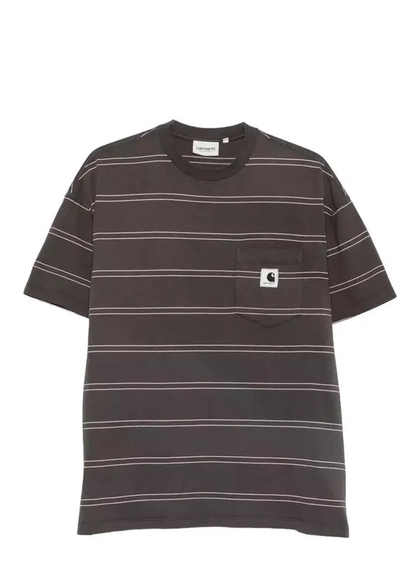 Carhartt Work In Progress Striped Pocket T-shirt - Grey