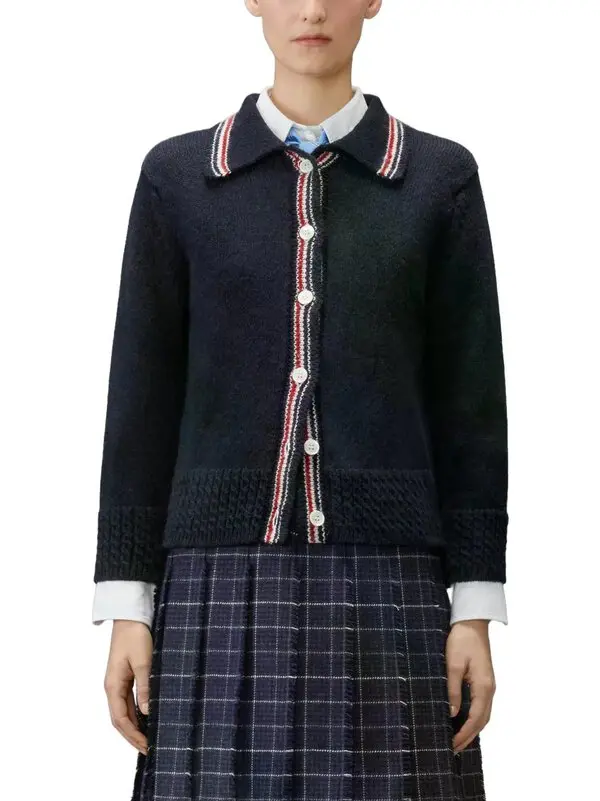 Thom Browne Hector Pointelle-knit Cardigan - Blue