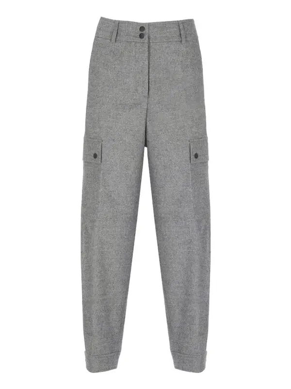 Peserico Button-fastening Straight-leg Trousers - Grey