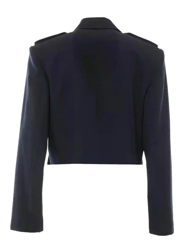 Pinko Epaulette Cropped Jacket - Blue