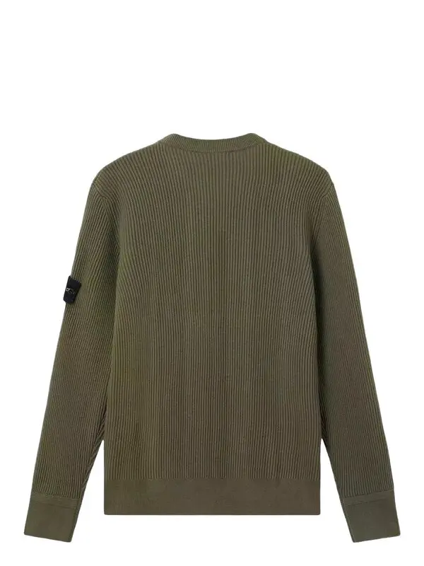 Stone Island Regular-fit Crewneck Jumper With Fine-ribbed Trims - Green