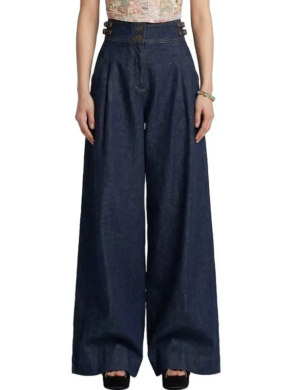Zimmermann Cotton Denim Palazzo Jeans - Blue